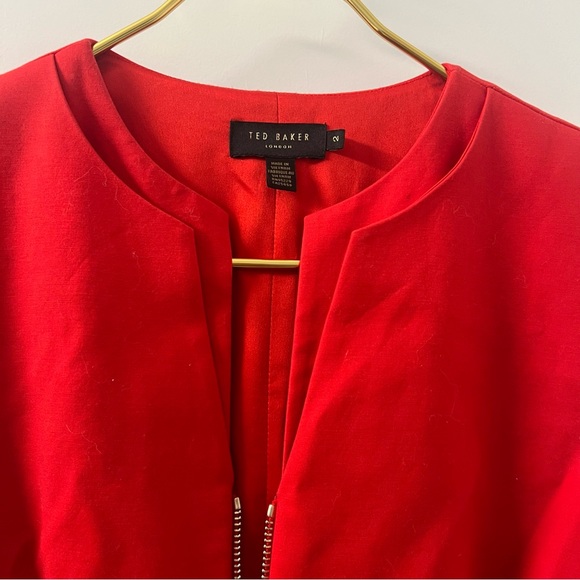 Ted Baker | Dresses | Ted Baker Red Zip Peplum Style Dress | Poshmark